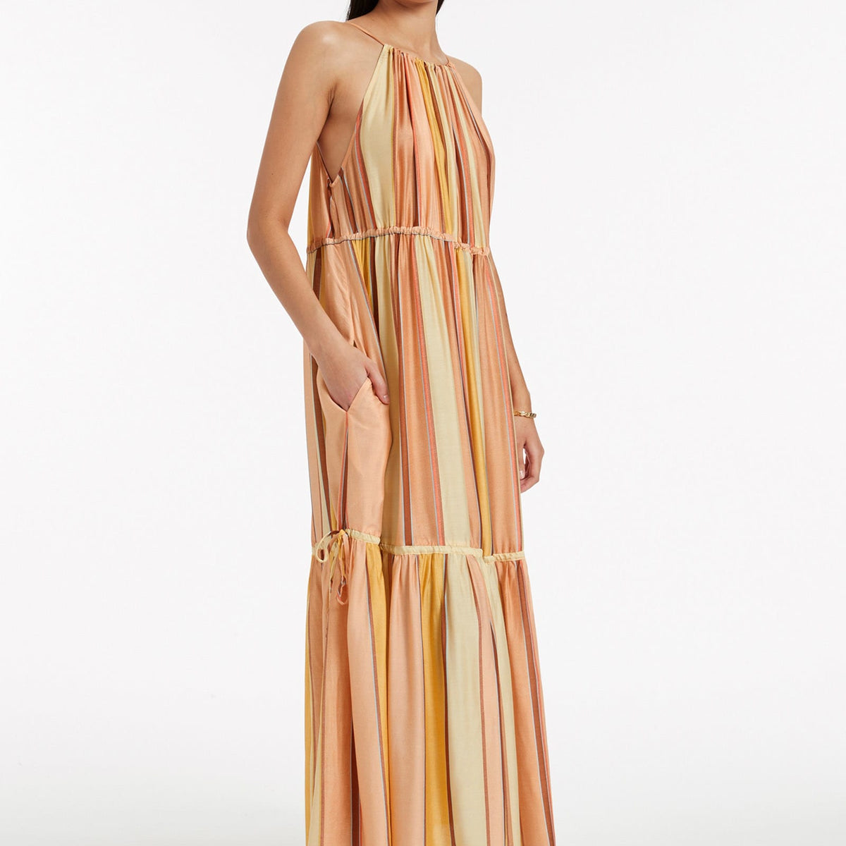 Fira Stripe Maxi Dress - Marigold – JETS UK